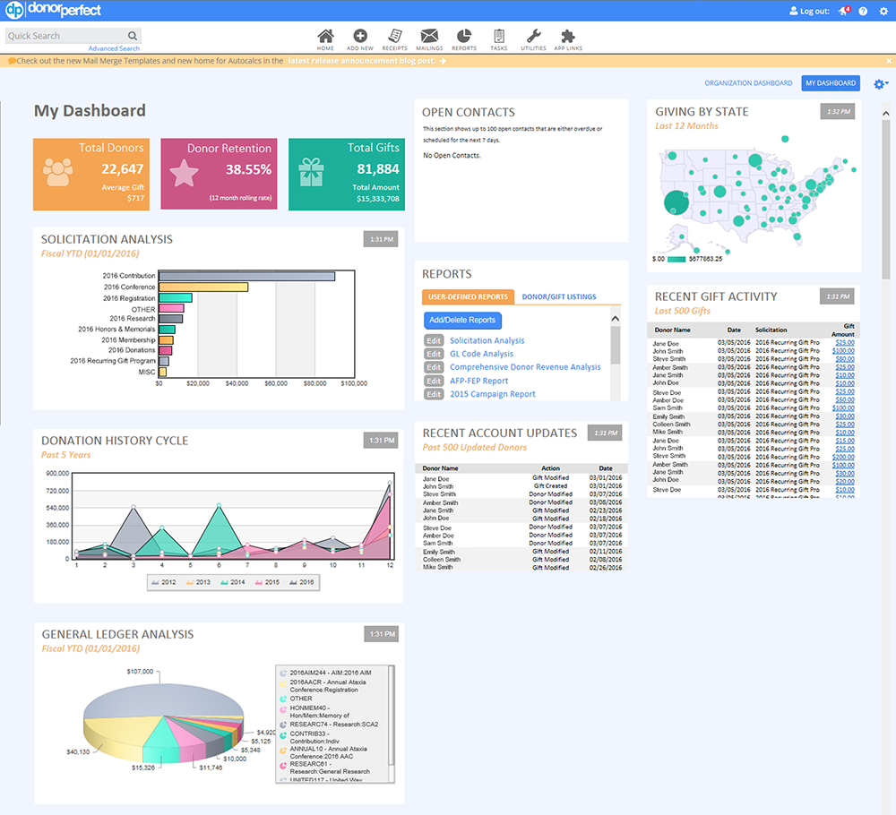 Fundraising Report Software for Donor Analysis